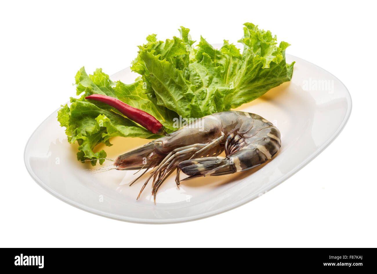 Raw Tiger prawn ready for cooking Stock Photo - Alamy