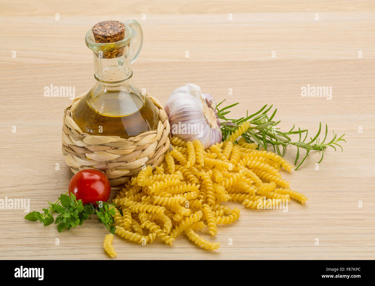 Fusilli with tomato and herbs Stock Photo - Alamy