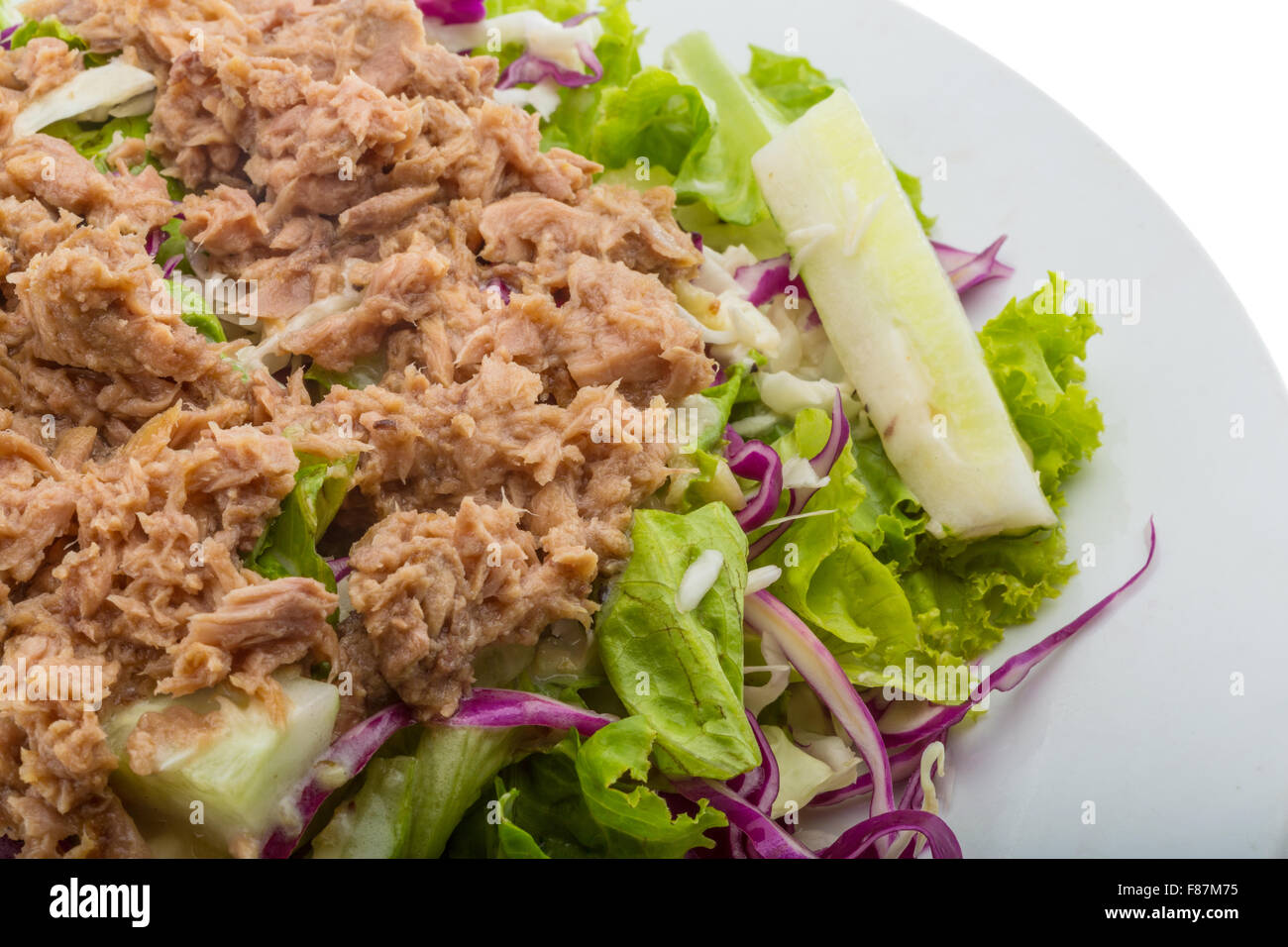 Tuna salad with cabbage and cucumber Stock Photo - Alamy