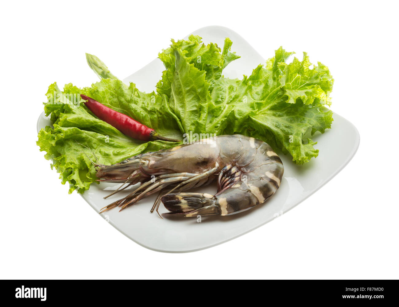Raw Tiger prawn ready for cooking Stock Photo - Alamy