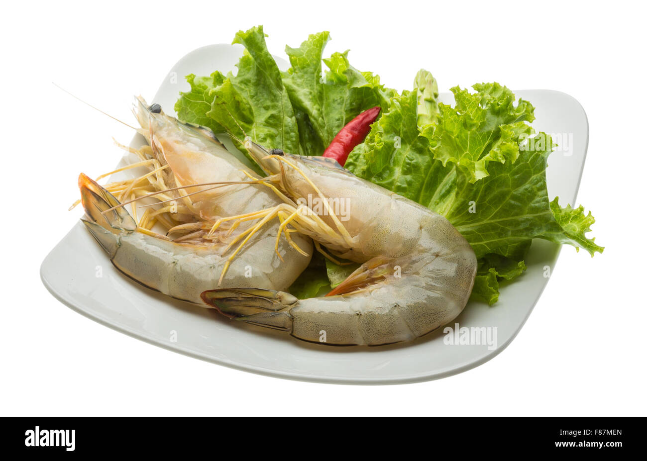 Raw Tiger prawn ready for cooking Stock Photo - Alamy