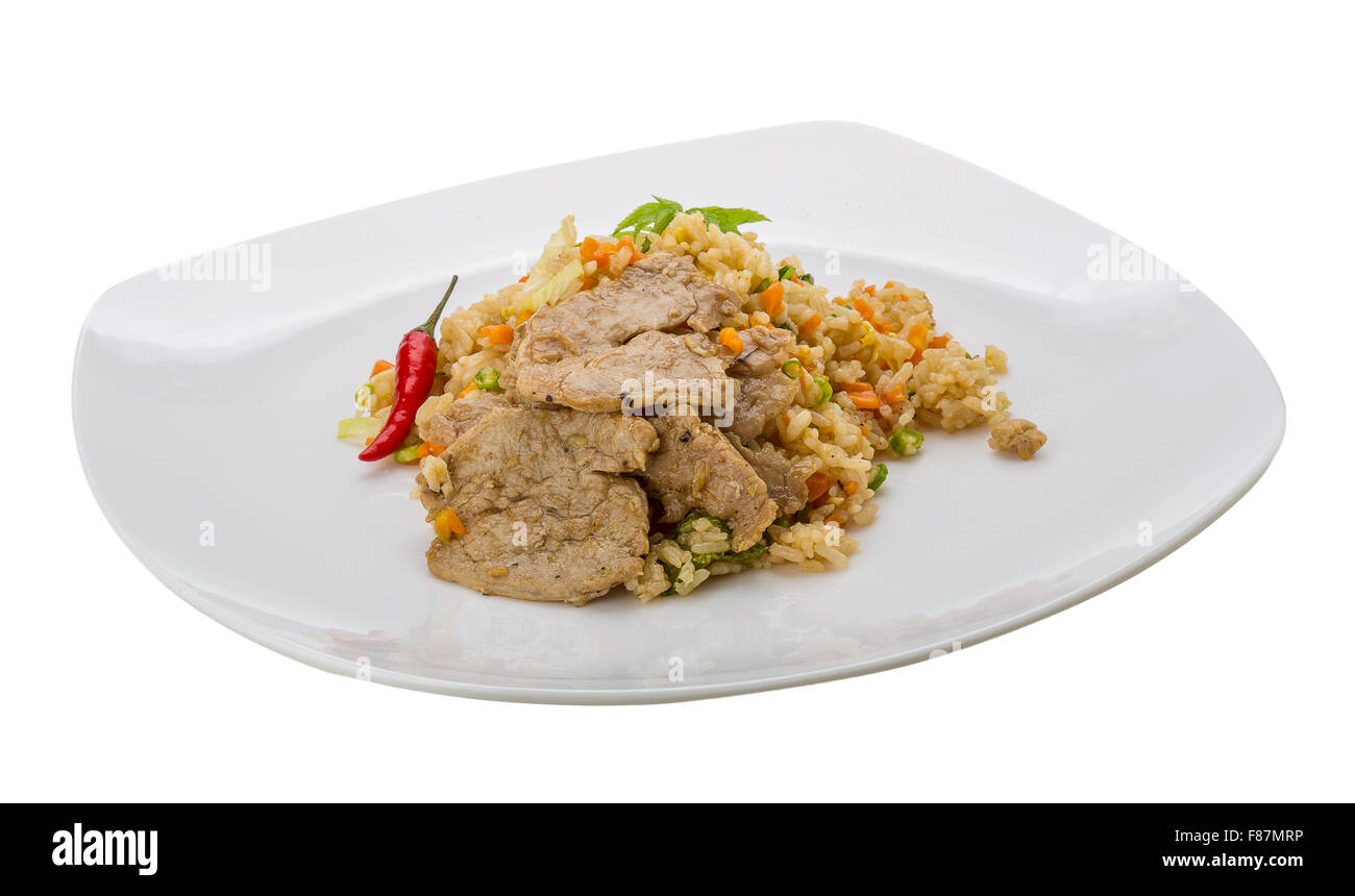 Fried rice with pork - asian traditional food Stock Photo - Alamy