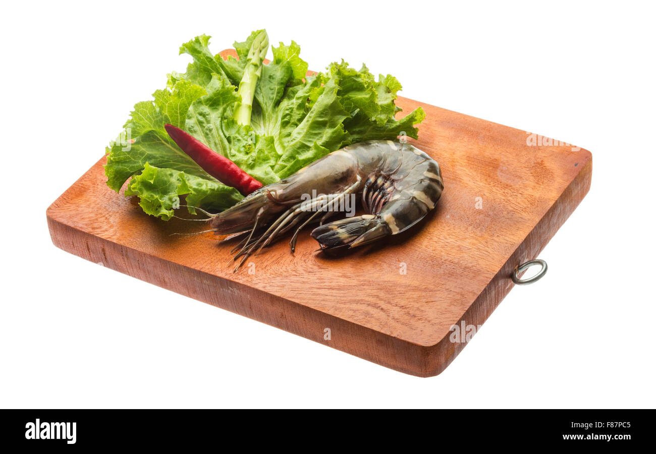 Raw Tiger prawn ready for cooking Stock Photo - Alamy