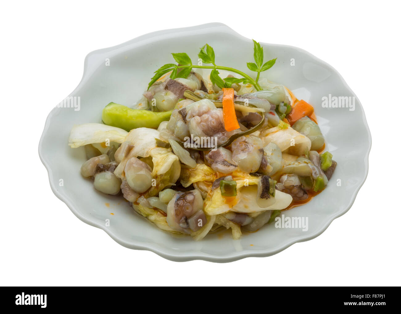 Raw octopus salad - japan tradition food Stock Photo - Alamy
