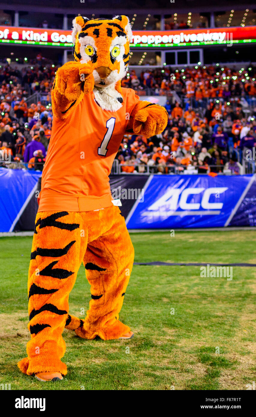 The Clemson Tiger mascot during the ACC College Football Championship ...