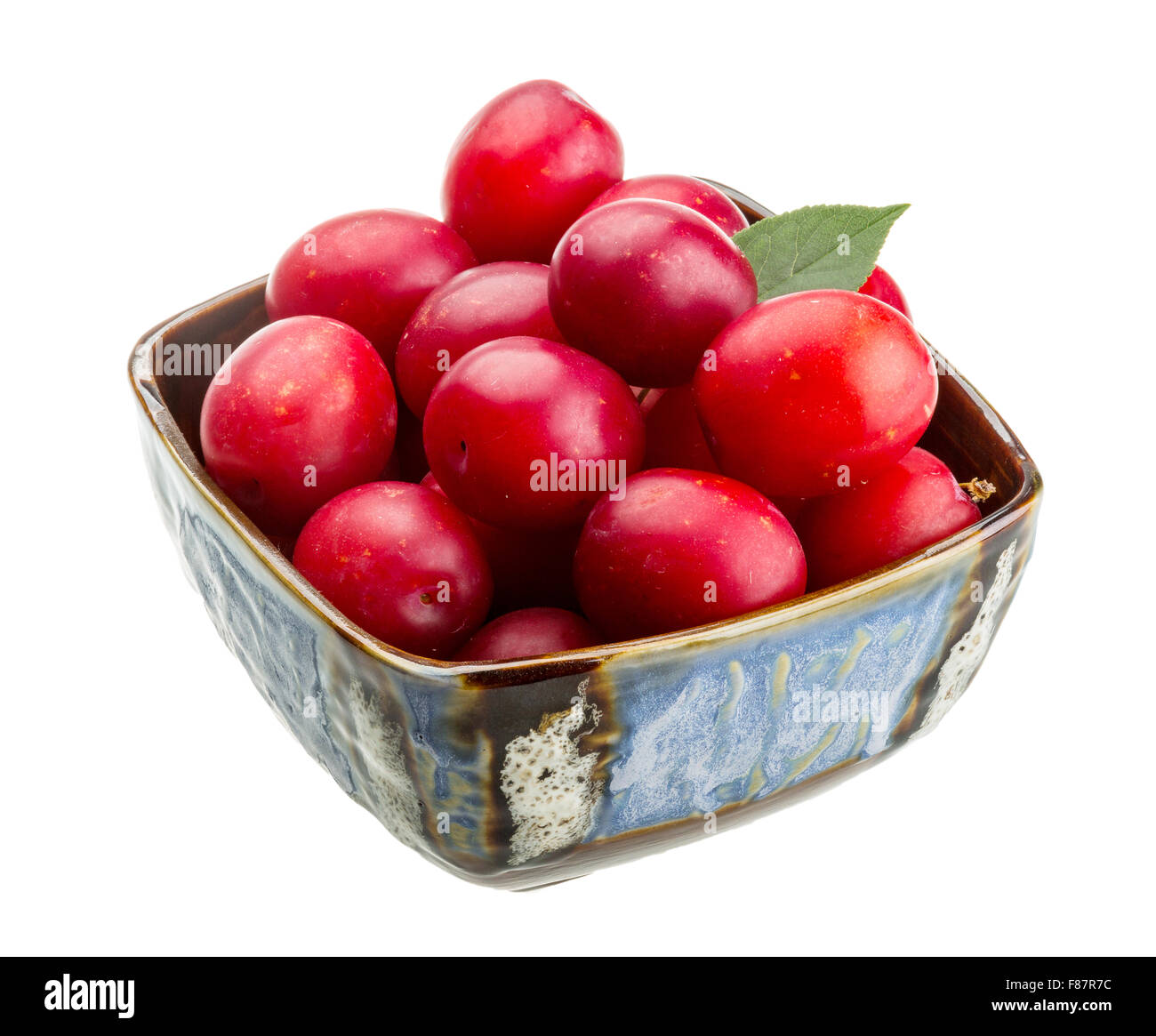 Damson plum isolated on white background Stock Photo - Alamy