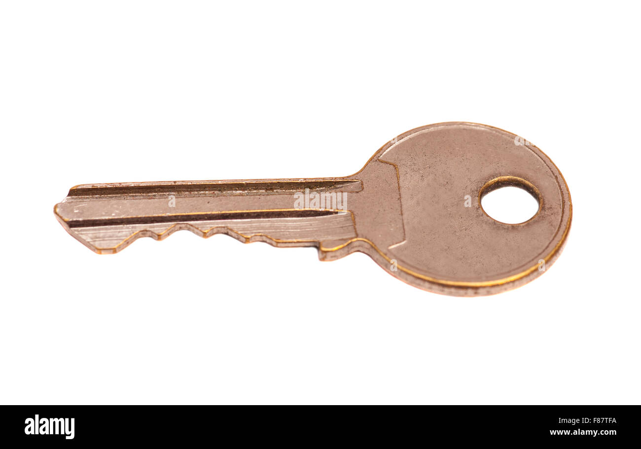 Door key isolated on white background Stock Photo - Alamy
