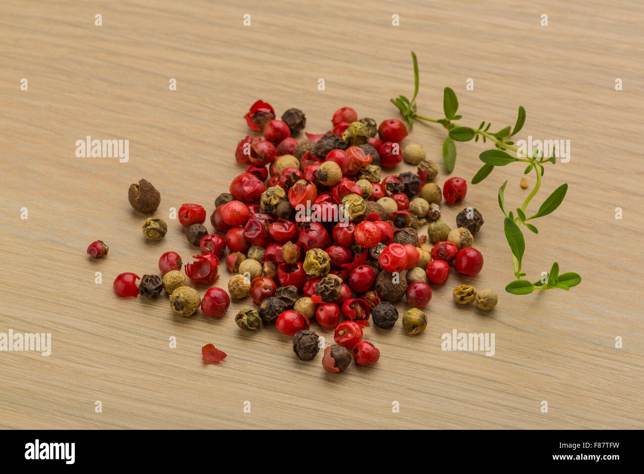 Red pepper corn heap on the desk Stock Photo - Alamy