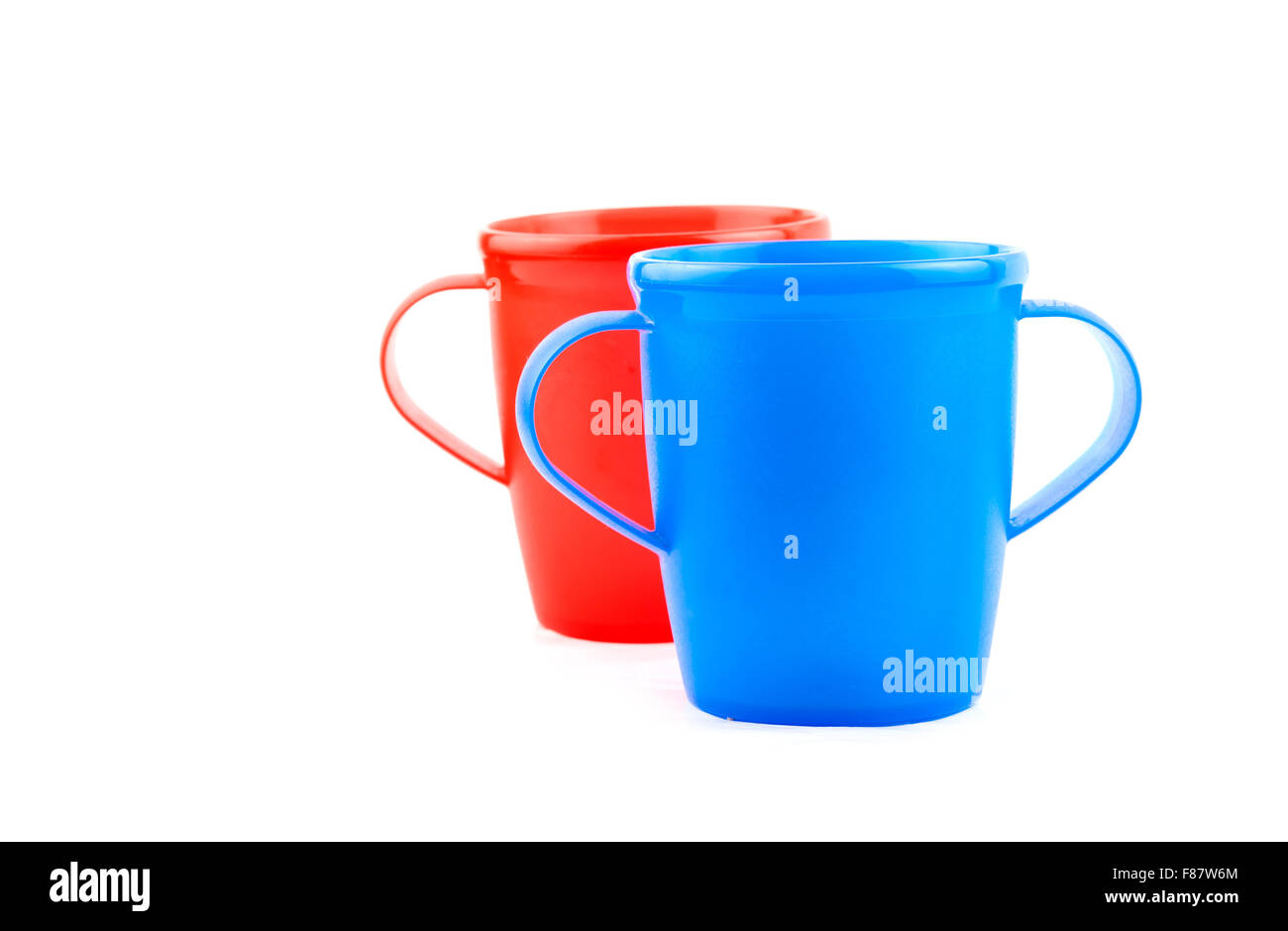 blue and red cup isolated on white Stock Photo - Alamy
