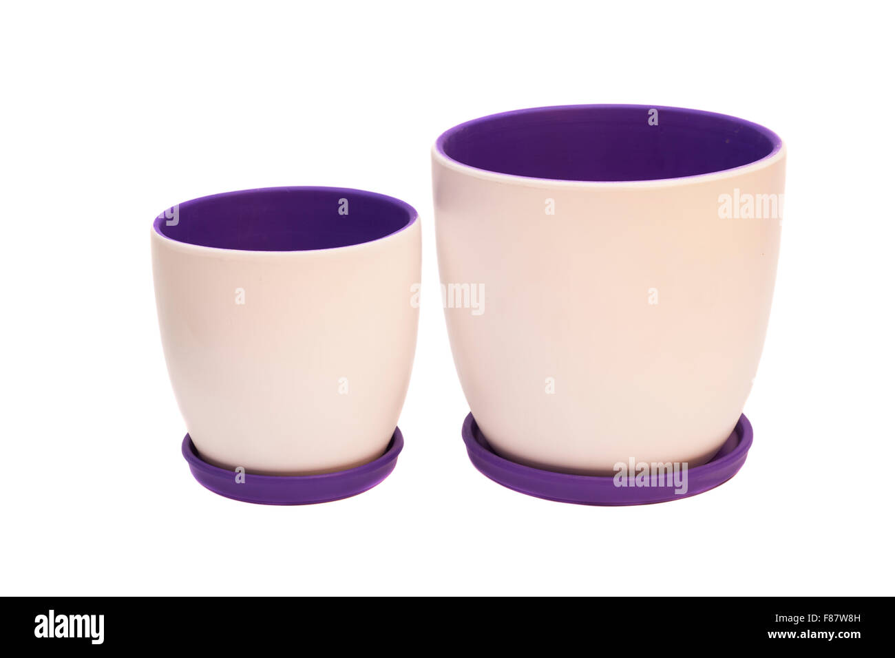 Empty Flower Pots isolated on white Stock Photo - Alamy