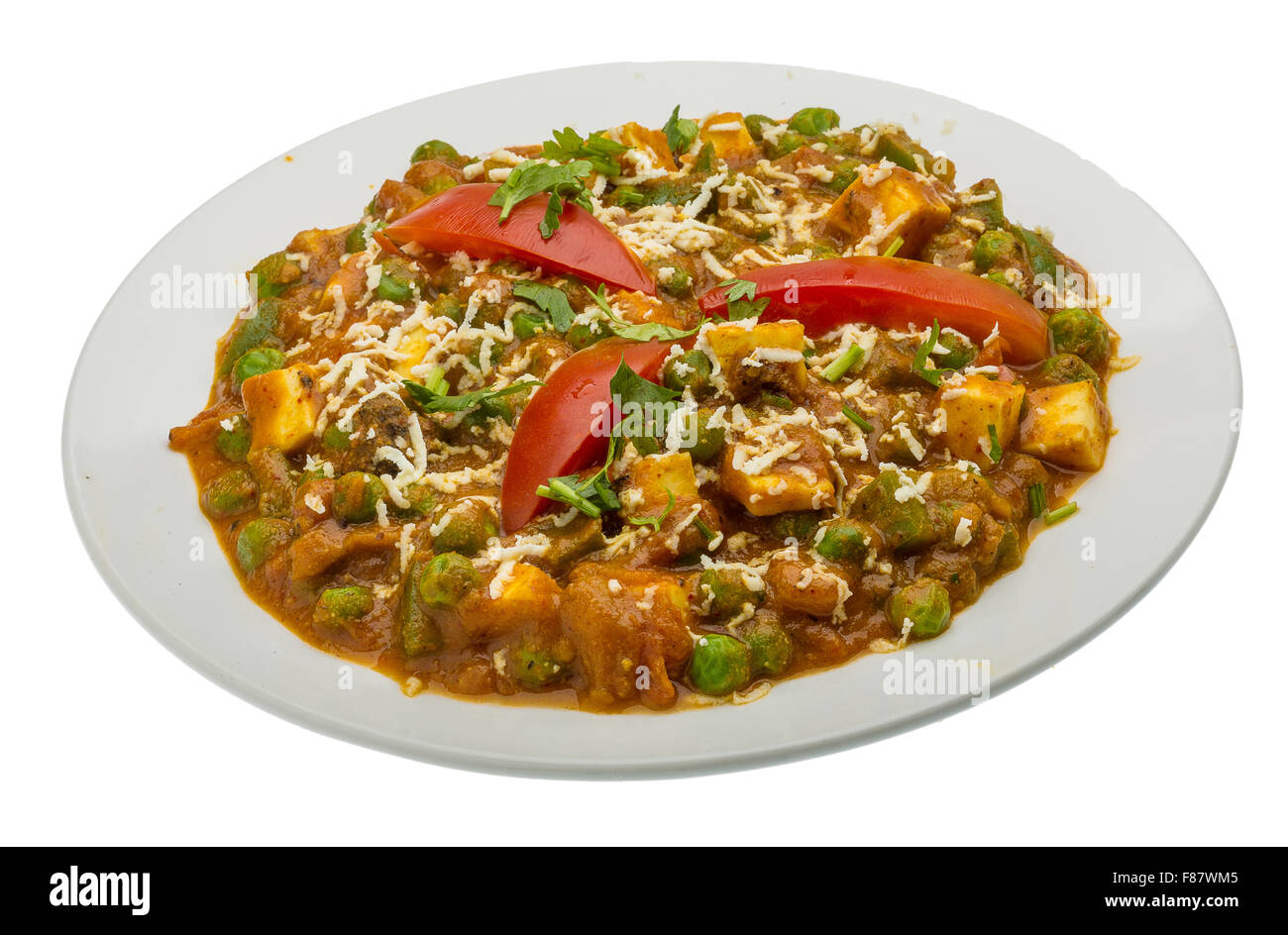 Mutter Paneer - Indian traditional food Stock Photo - Alamy