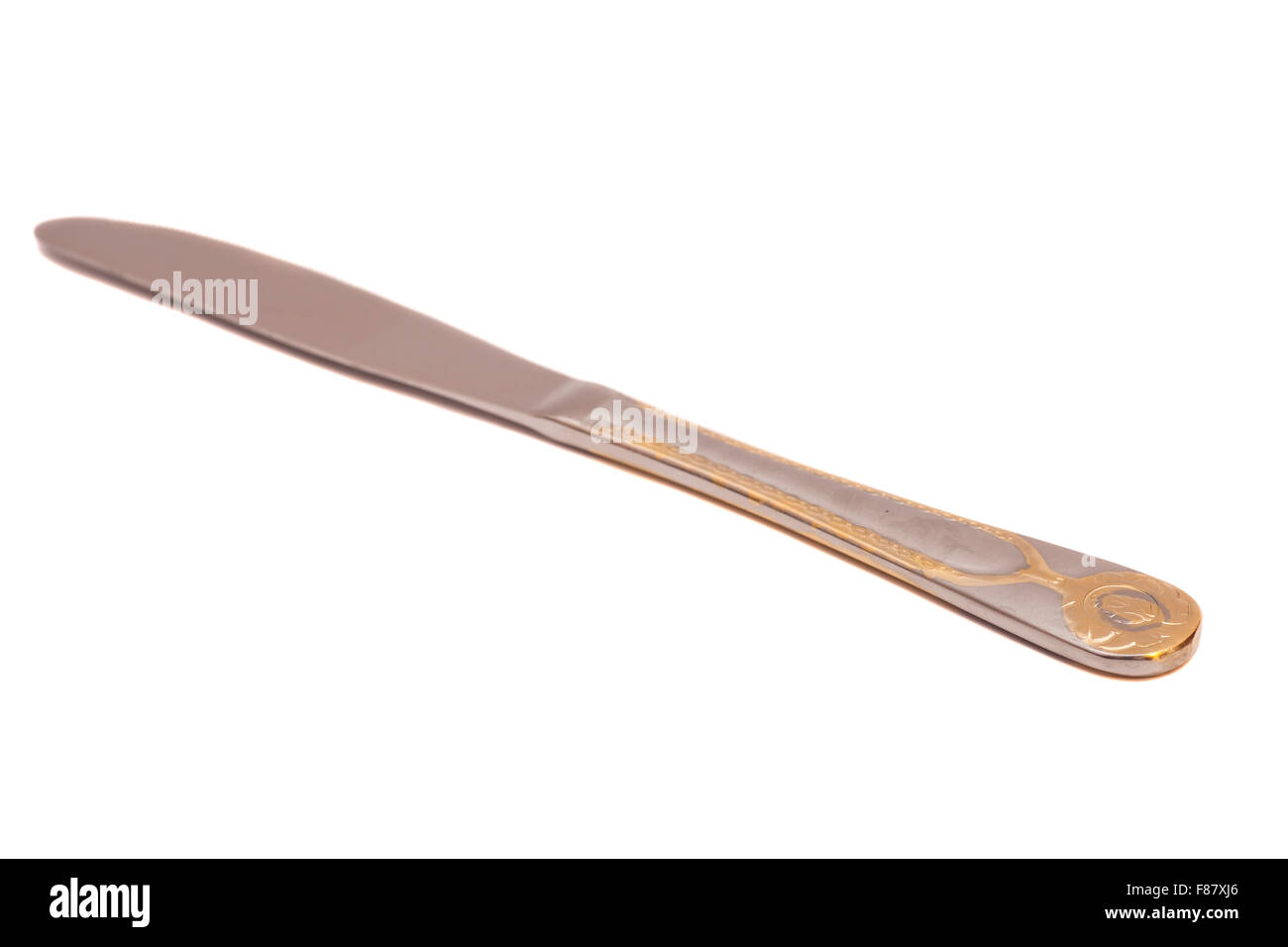 Steel metal table knife isolated on white background Stock Photo - Alamy