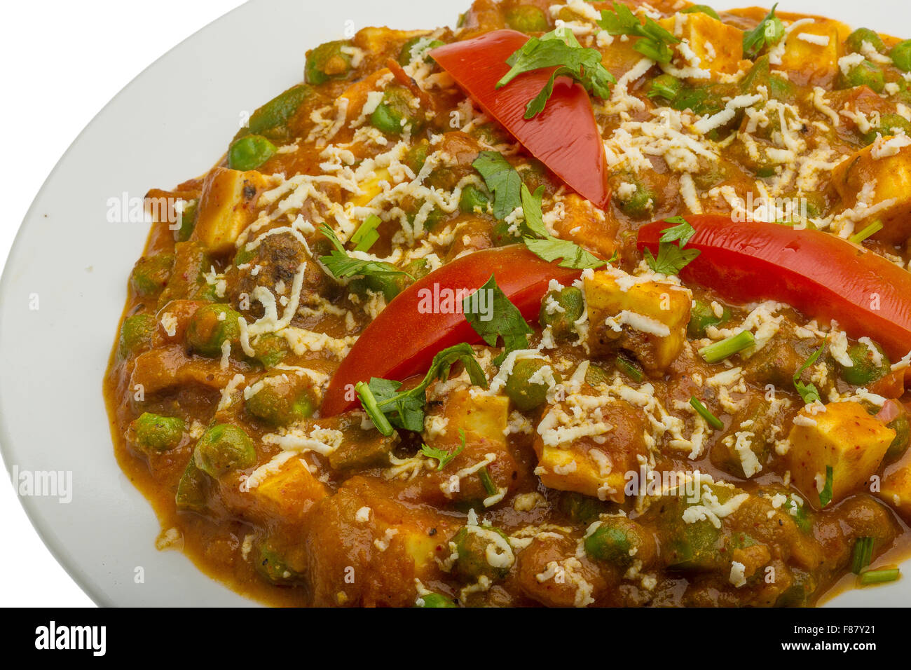 Mutter Paneer - Indian traditional food Stock Photo - Alamy