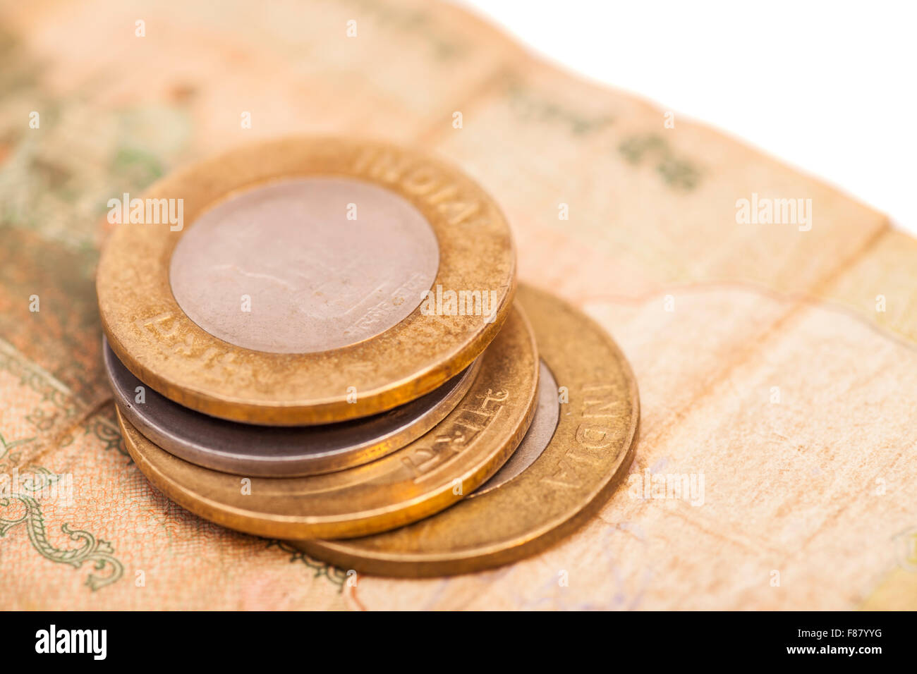 Indian Currency Rupee Notes and Coins Stock Photo - Alamy