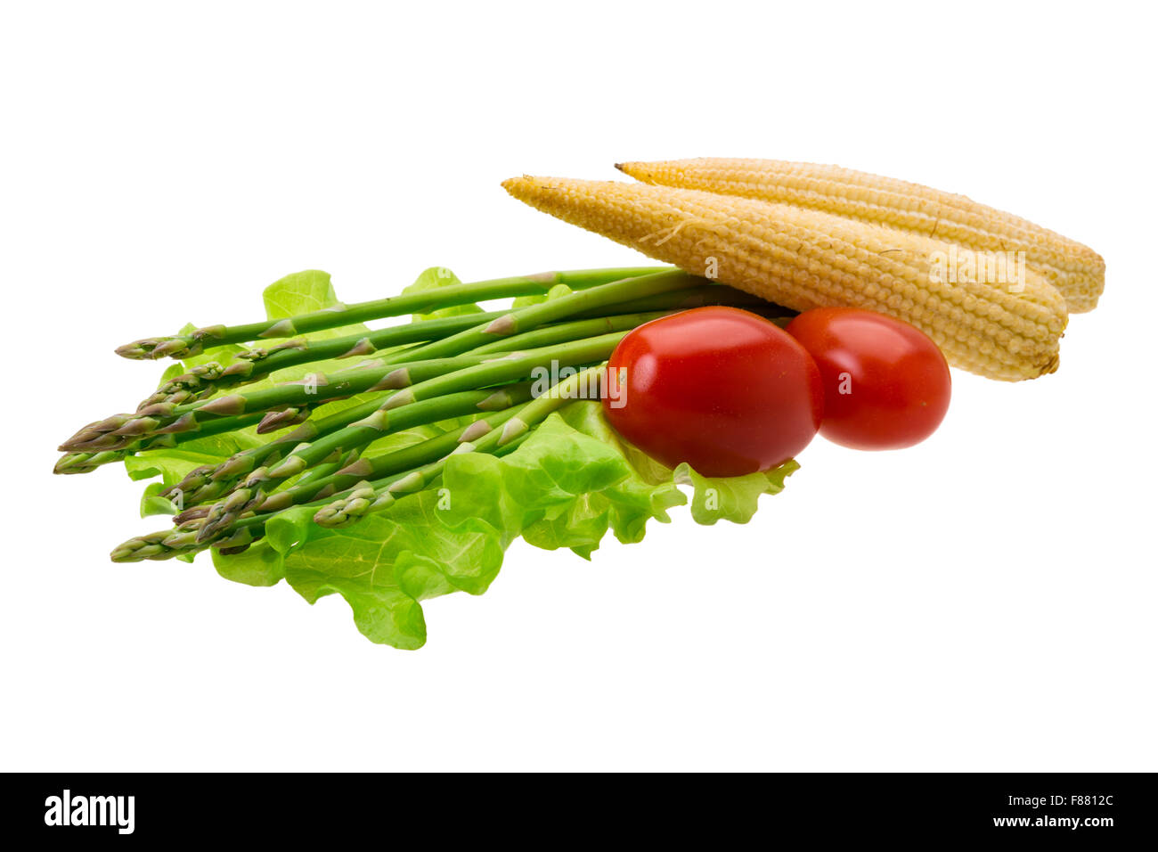 Baby corn with asparagus Stock Photo - Alamy