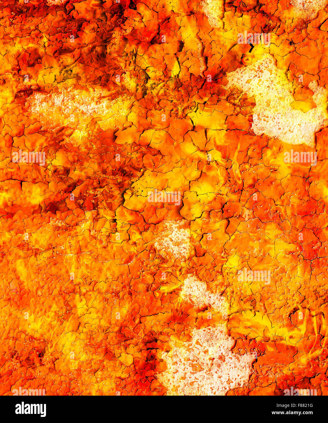 Fire flames background with desert crackle, LAVA structure. Computer ...