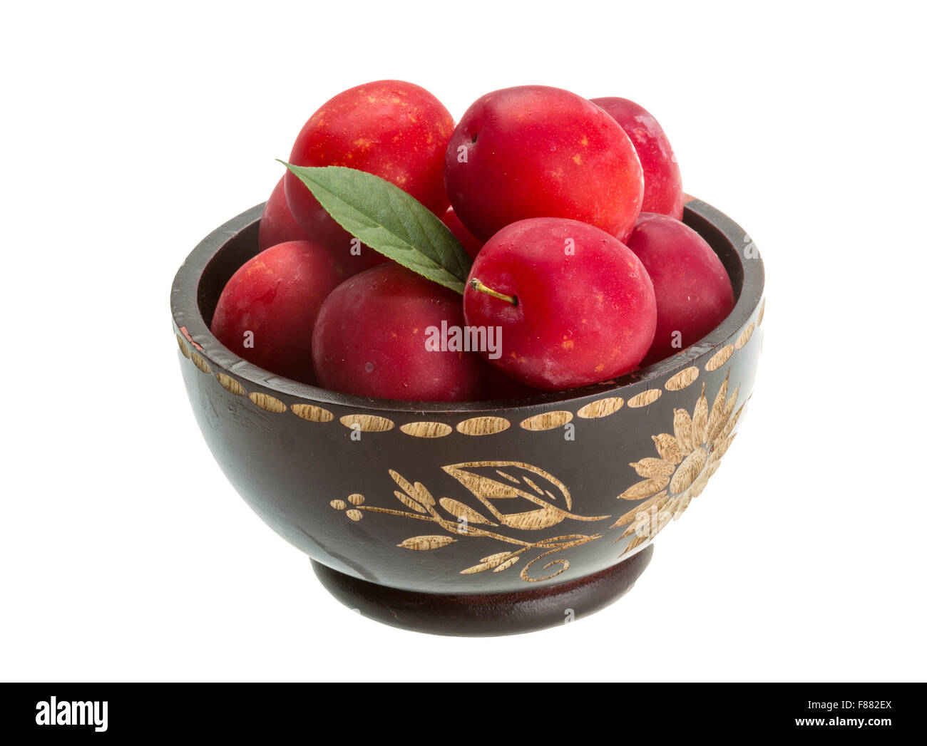 Damson plum isolated on white background Stock Photo - Alamy
