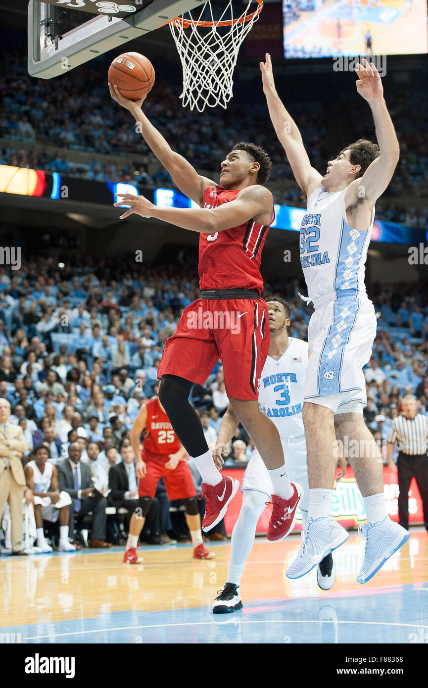Chapel Hill, North Carolina, USA. 6th December, 2015. Davidson Wildcats ...