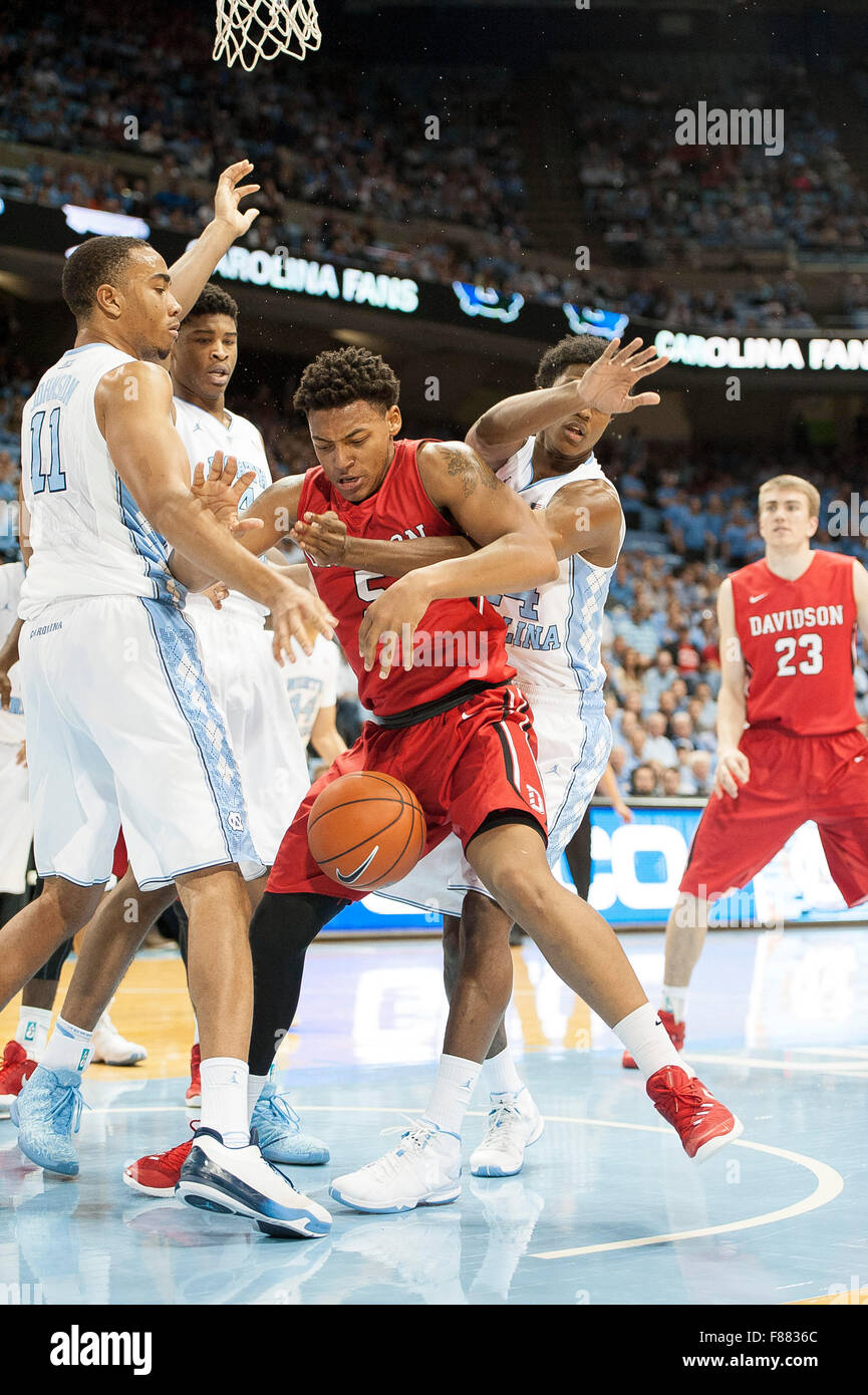 Chapel Hill, North Carolina, USA. 6th December, 2015. Davidson Wildcats ...
