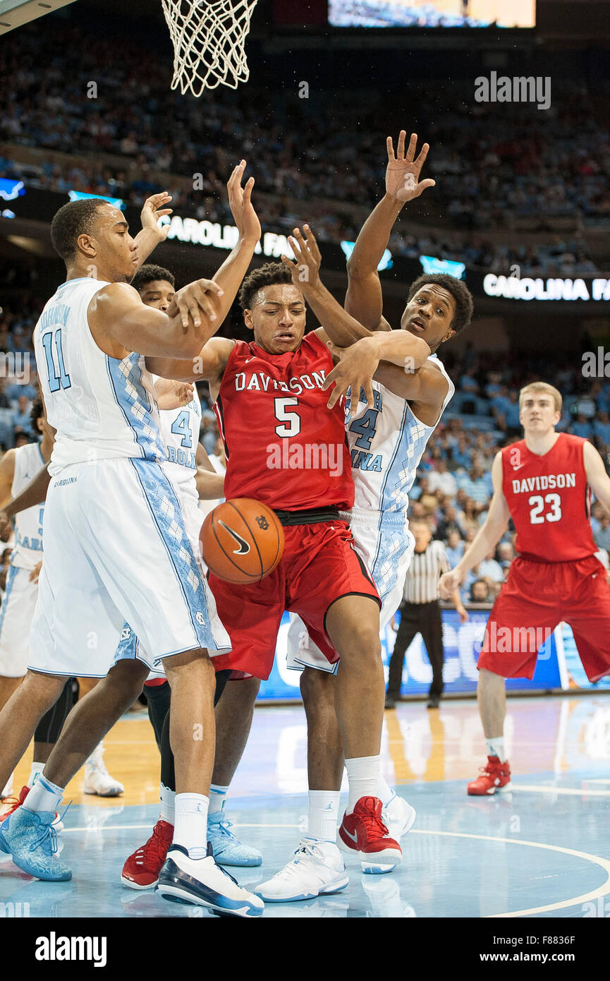Chapel Hill, North Carolina, USA. 6th December, 2015. Davidson Wildcats ...