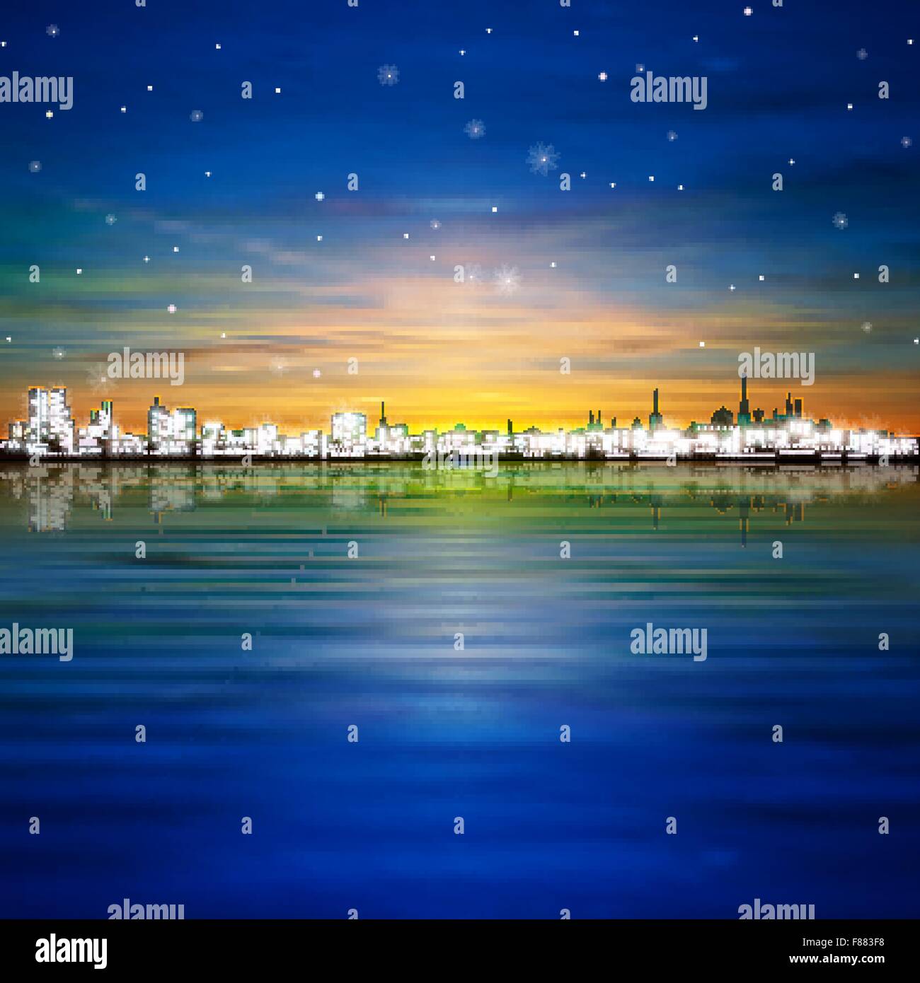 Sunset sky panorama golden Stock Vector Images - Alamy
