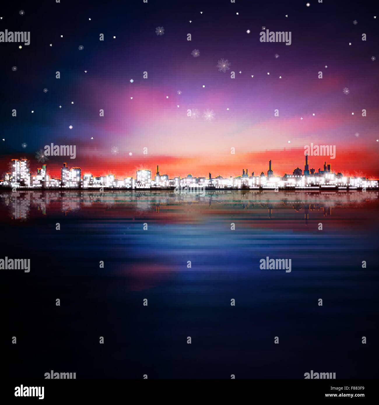 abstract night background with purple sunset in Tallinn Stock Vector ...