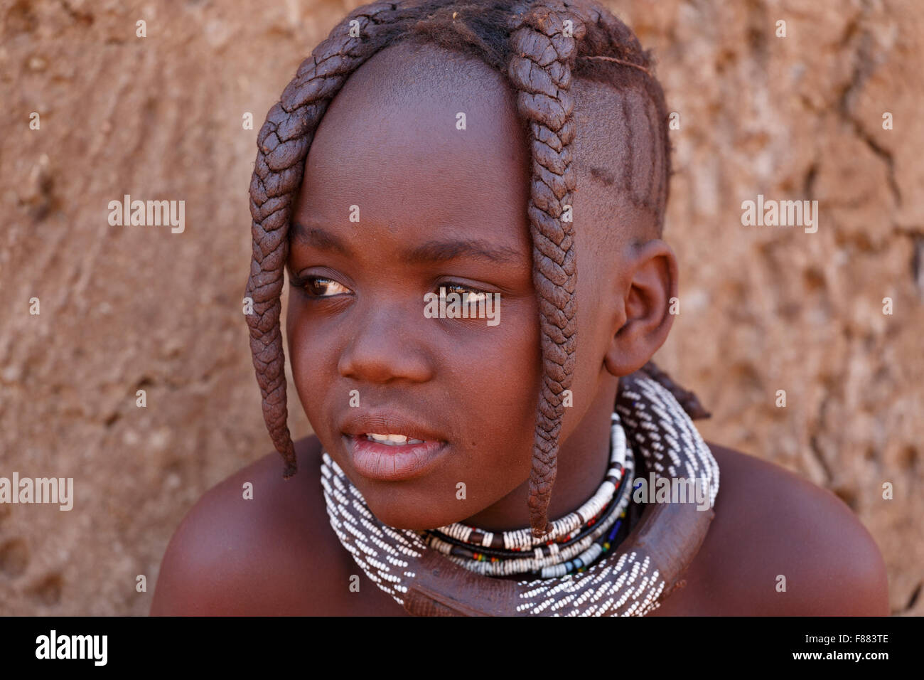 NAMIBIA, KAMANJAB, OCTOBER 10: Unidentified child Himba tribe. The ...