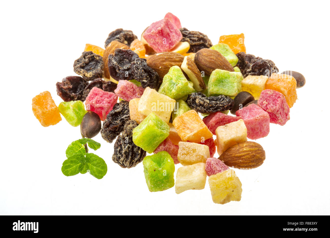 Dry fruit mix isolated on white Stock Photo - Alamy