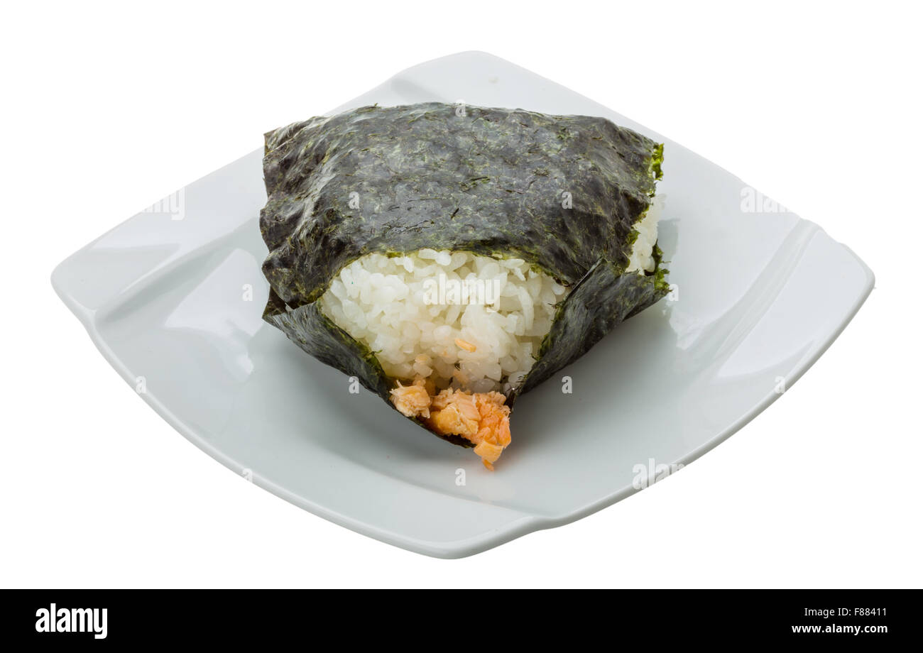 Japan traditional rice ball with salmon Stock Photo - Alamy