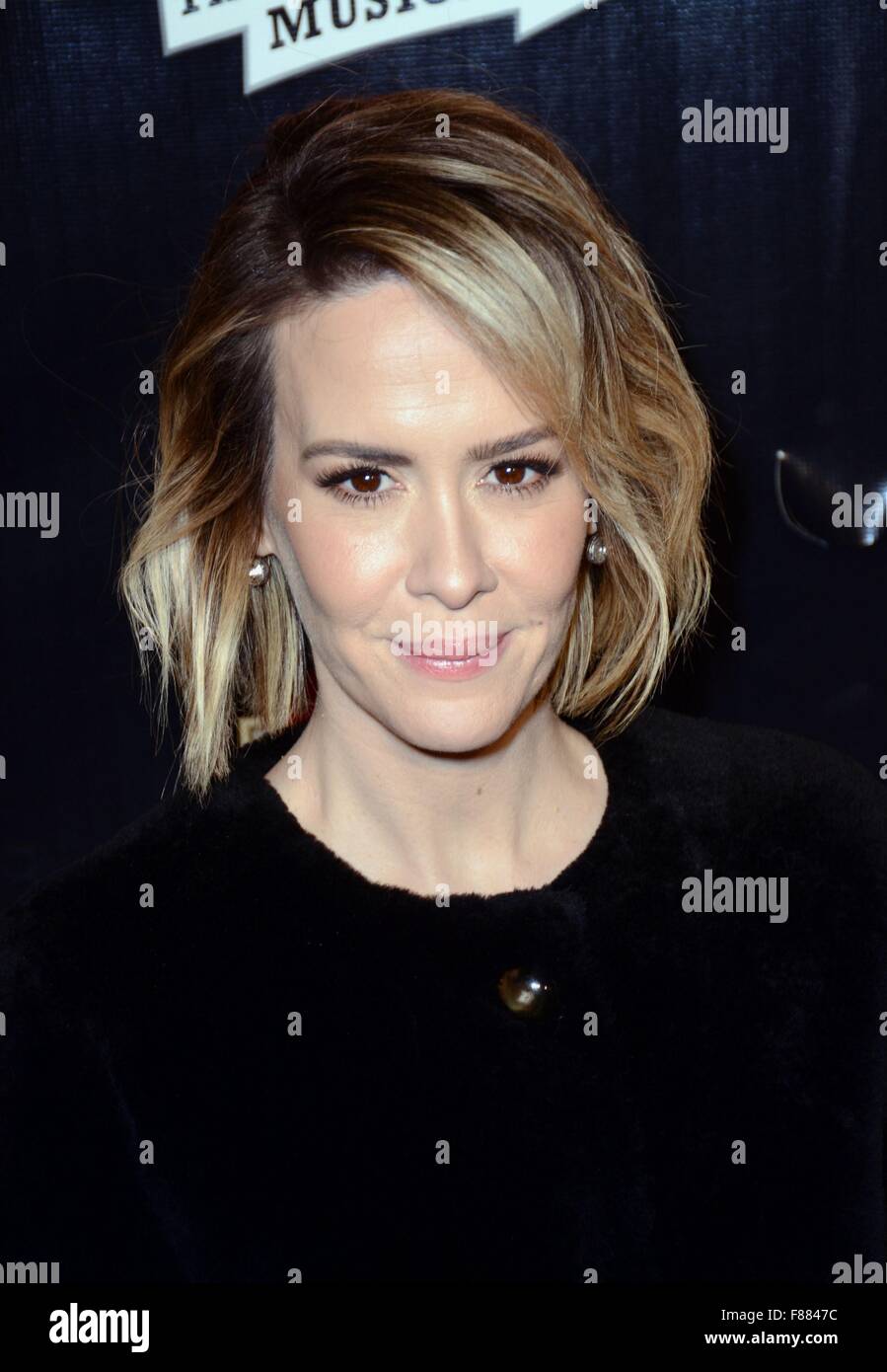 New York, NY, USA. 6th Dec, 2015. Sarah Paulson at arrivals for SCHOOL ...