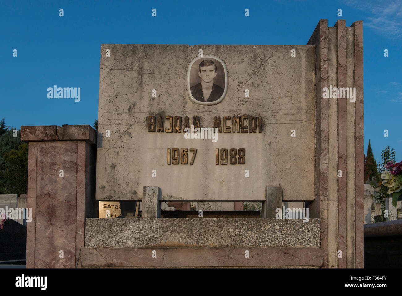 Tomb Of A Young Man, Varreza e Sharrës Cemetery, Tirana Stock Photo - Alamy