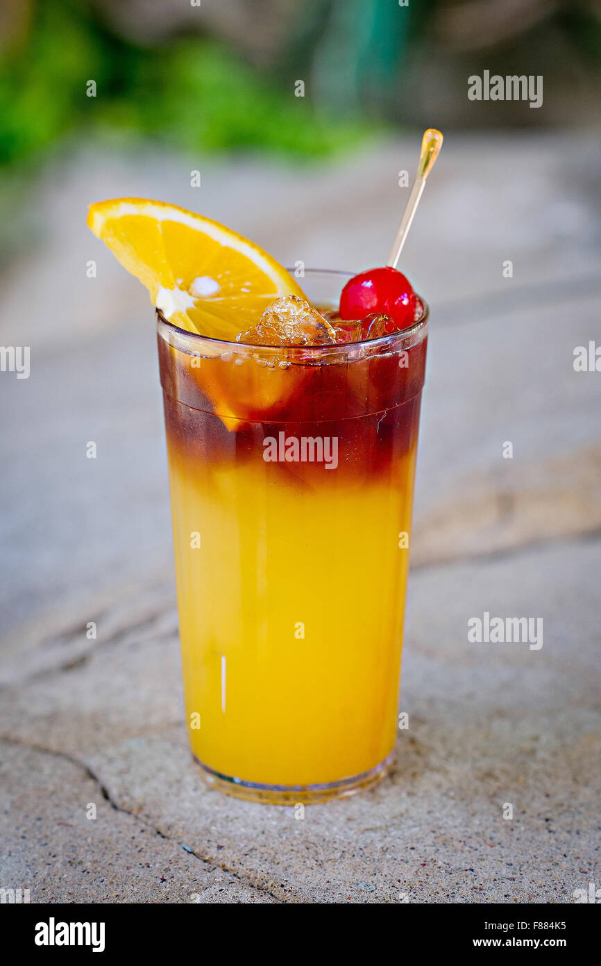 refreshing alcoholic tropical cocktail "Jegermeister Fresh Orange" in ...
