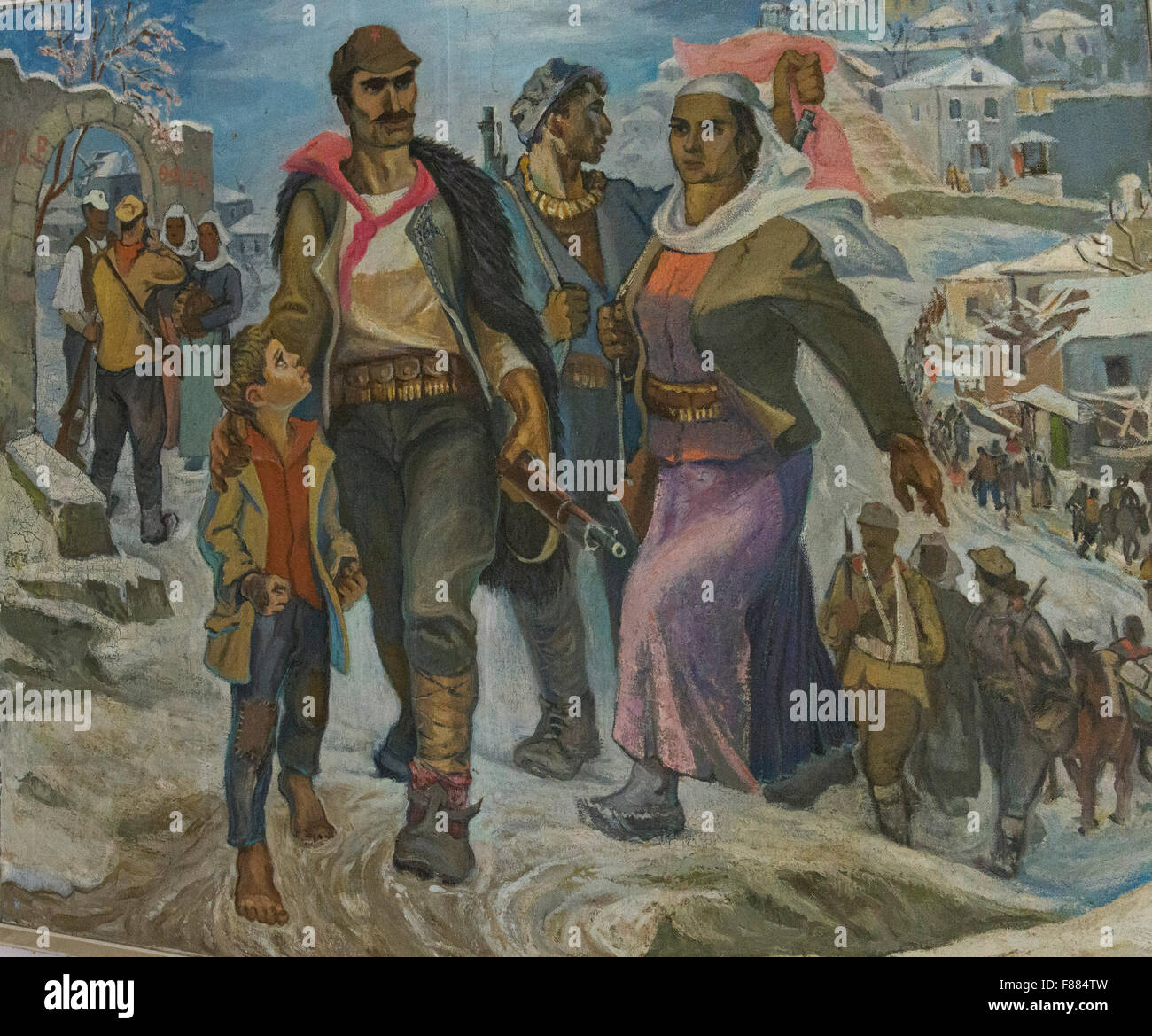 Partisan Painting Inside Castle, Gjirokastra Stock Photo - Alamy
