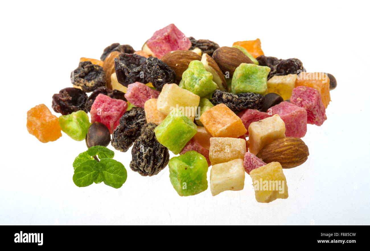 Dry fruit mix isolated on white Stock Photo - Alamy