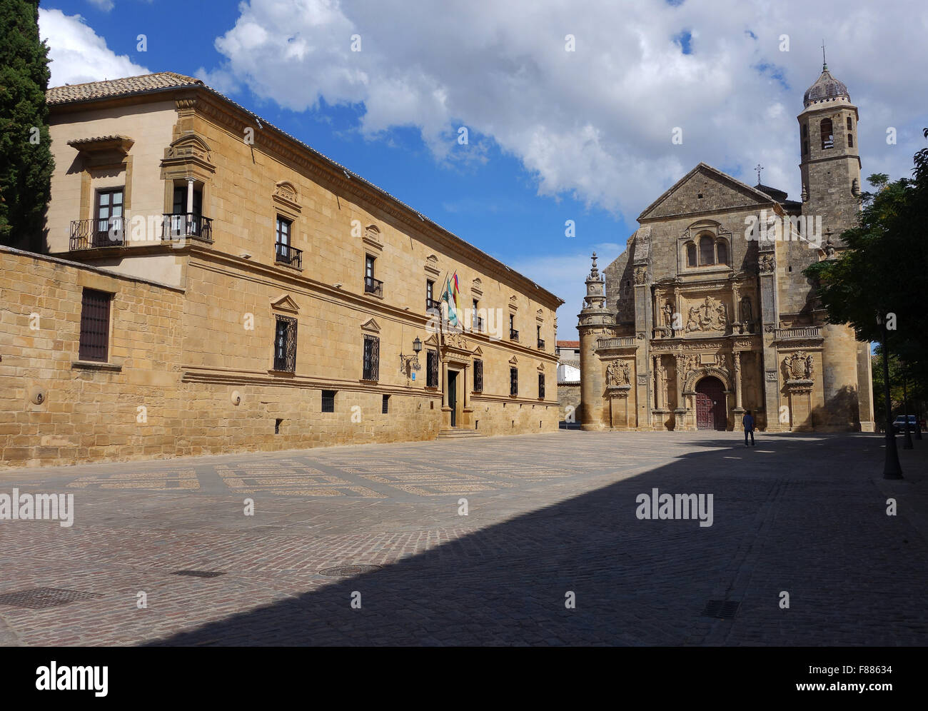 The Parador and the Sacred Chapel of El Salvador in Ubeda, Spain Stock ...