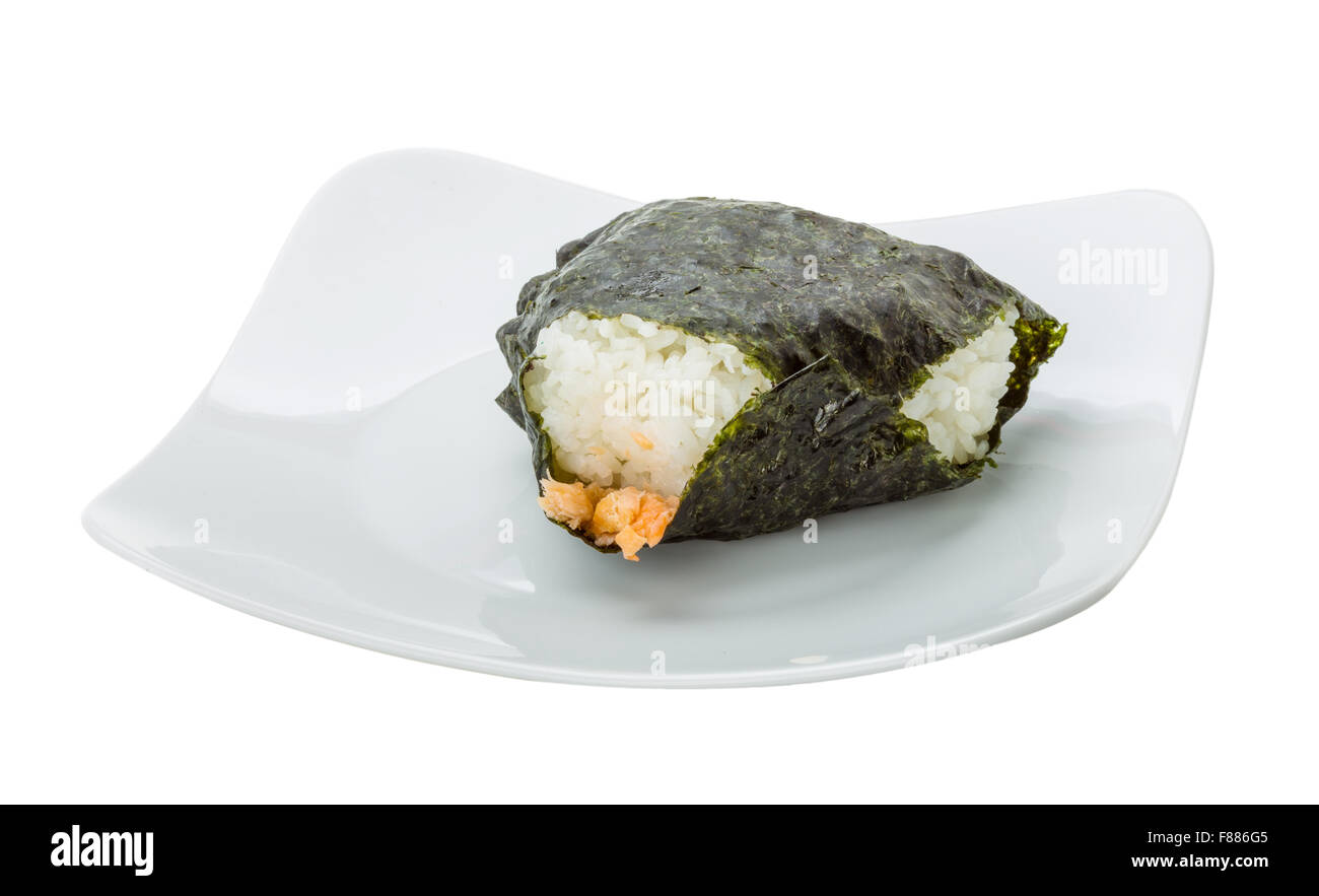 Japan traditional rice ball with salmon Stock Photo - Alamy