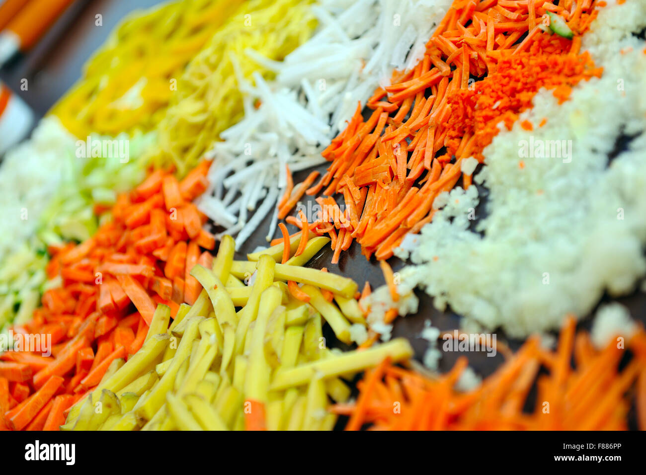 fresh healthy organic food mixed vegetables slice on black background ...