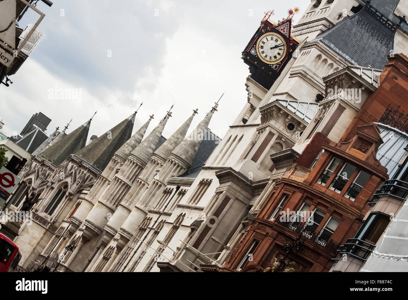 Clock at Royal Court of Justice in London, UK Stock Photo - Alamy