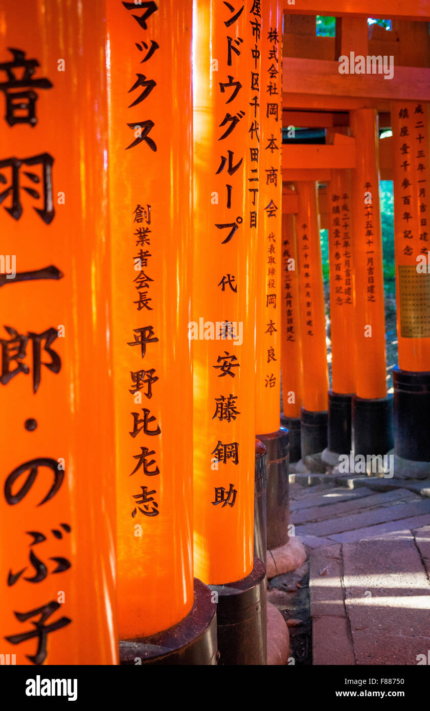 Iconic Senbon torii at Fushimi Inari Taisha, Kyoto ,Japan Stock Photo ...