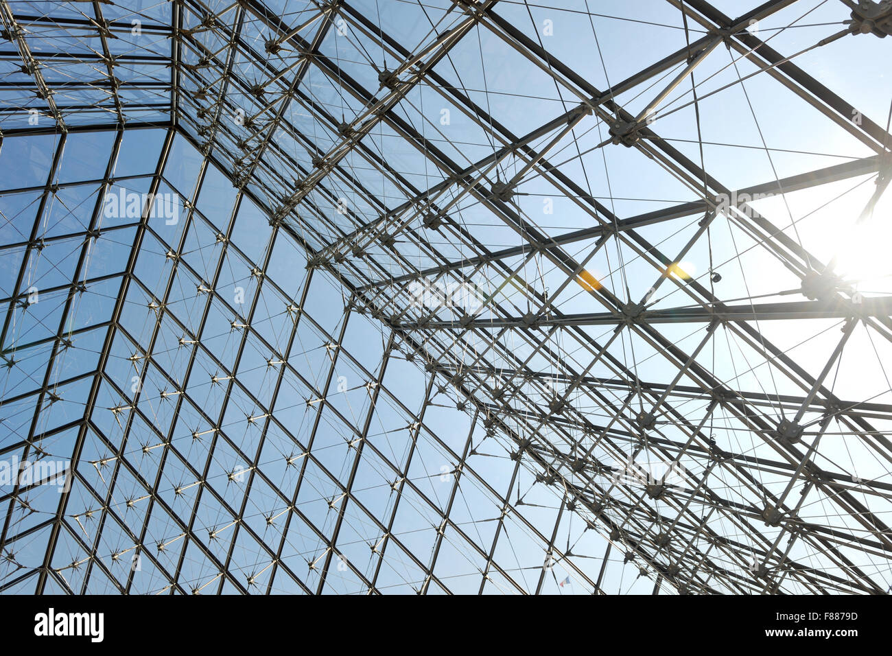 Metal roof top structure with glass construction background from Museum ...