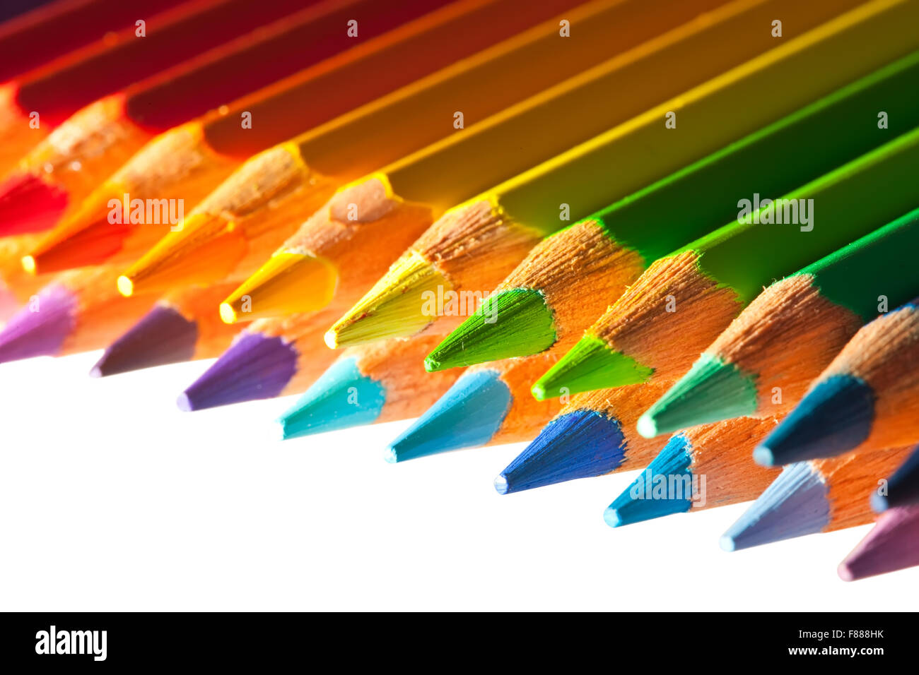 Many pencils with copyspase over white Stock Photo - Alamy