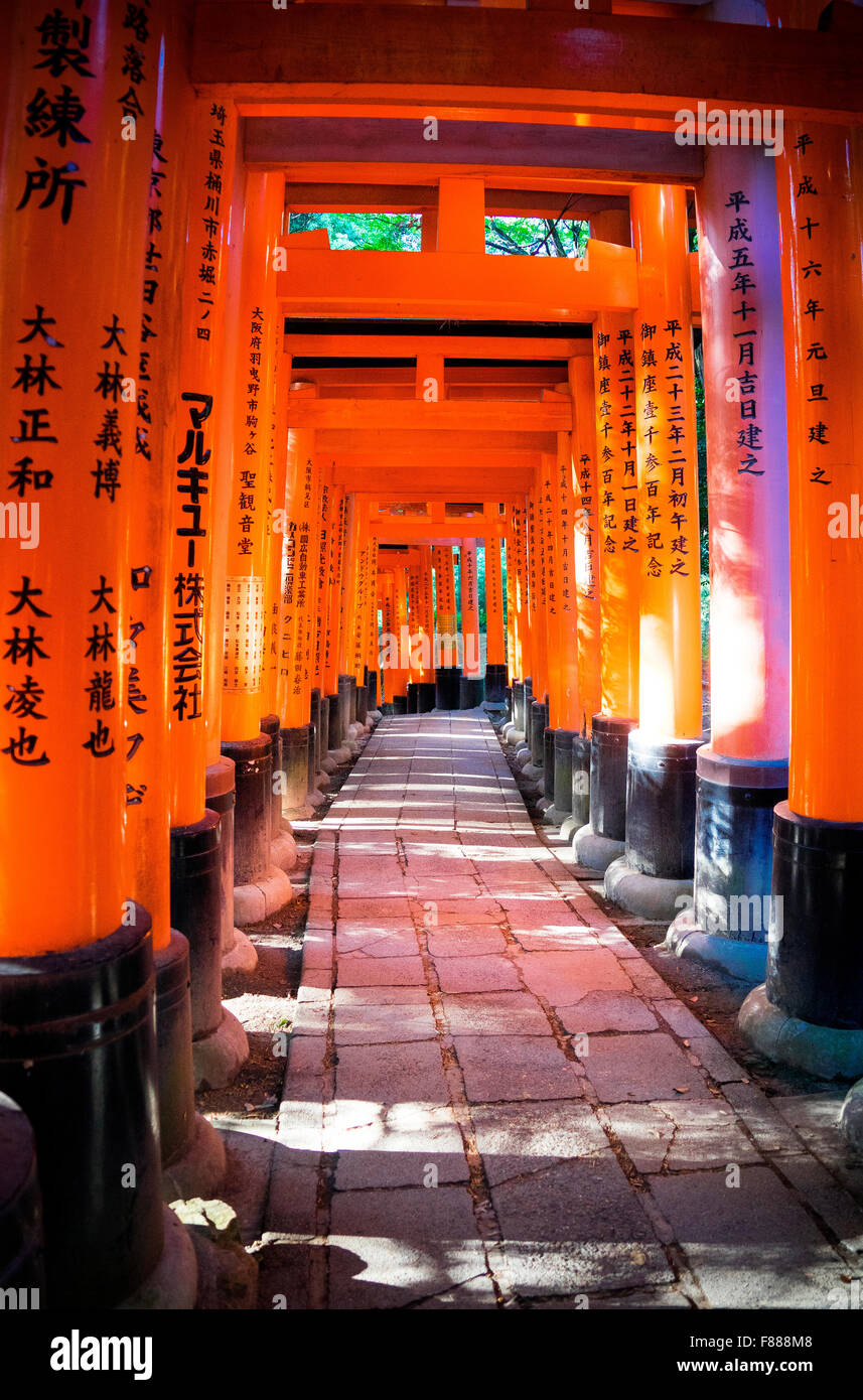 Iconic Senbon torii at Fushimi Inari Taisha, Kyoto ,Japan Stock Photo ...