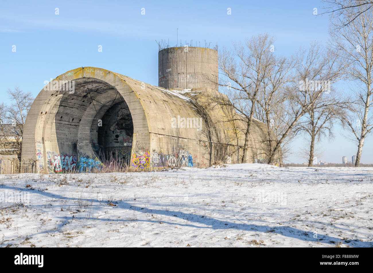 Old Stalin's secret tunnel under the Dnieper river. Part of Kiev ...