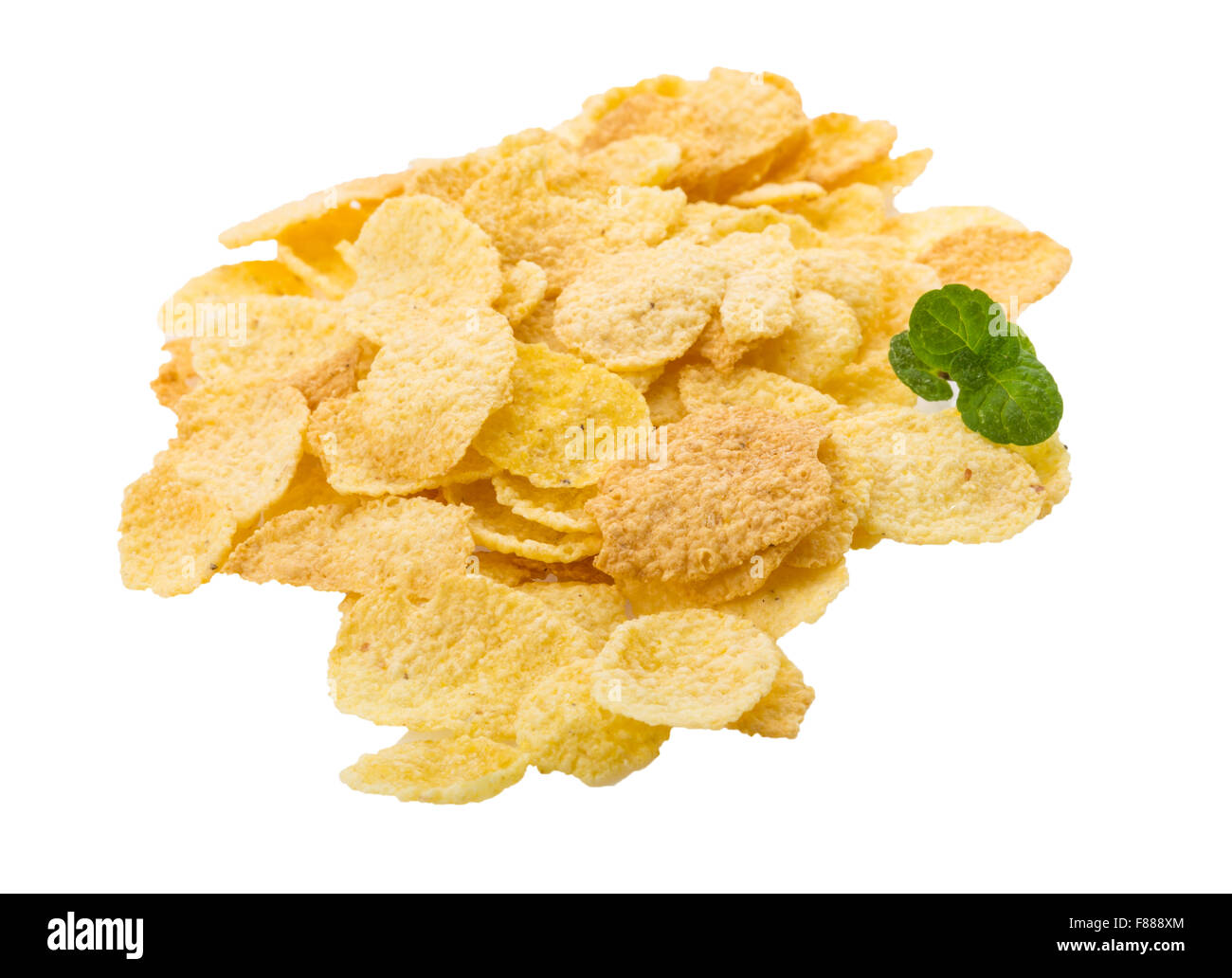 Corn Flakes with mint leaves Stock Photo - Alamy