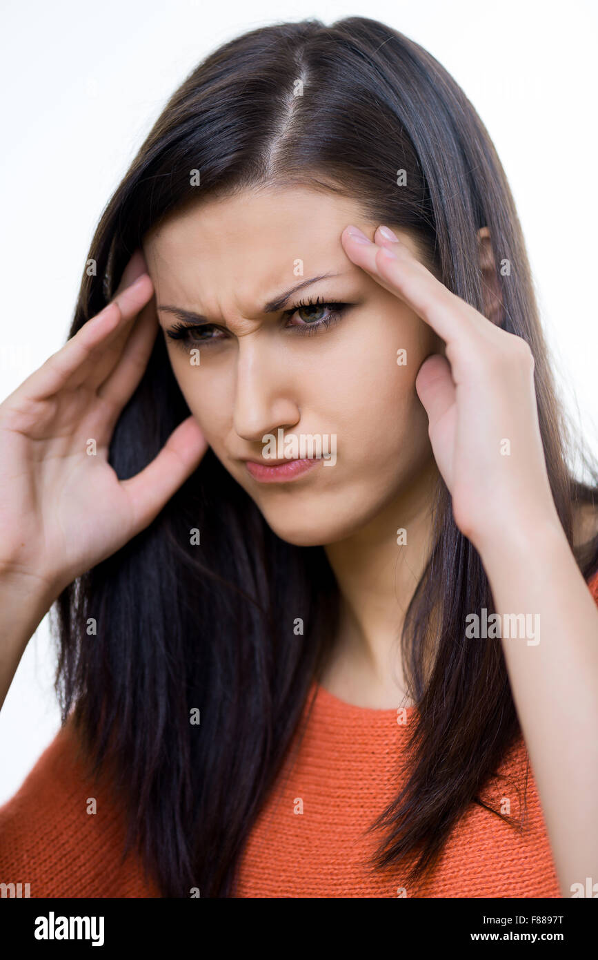 girl with headache Stock Photo - Alamy