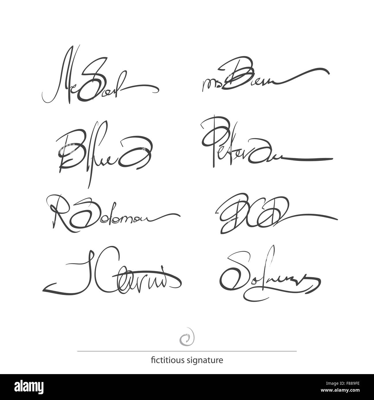 Ink signatures Stock Vector Images - Alamy