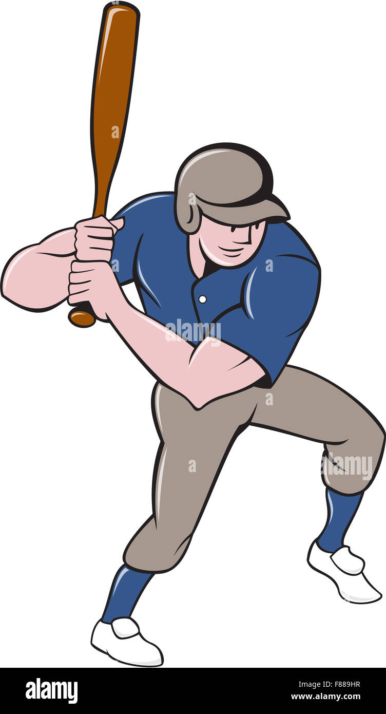 Illustration of an american baseball player batter hitter with bat ...