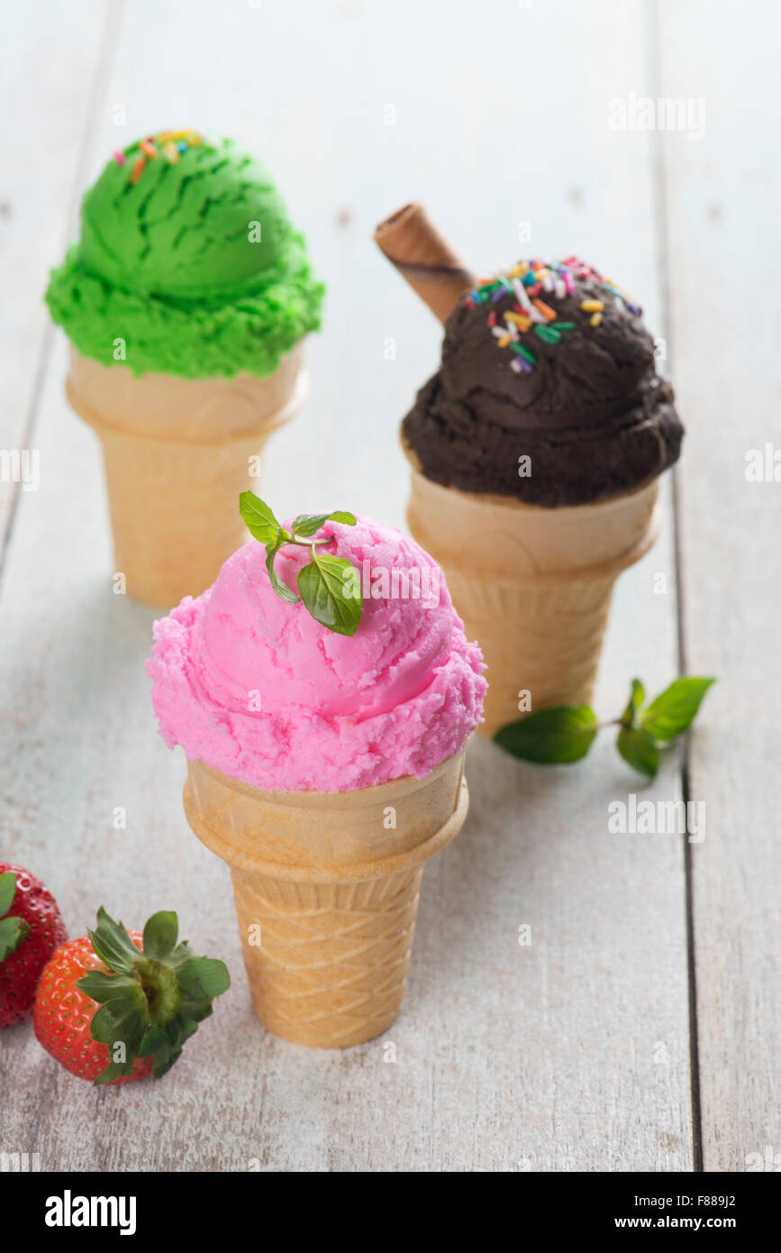 Ice cream varieties white background hi-res stock photography and ...