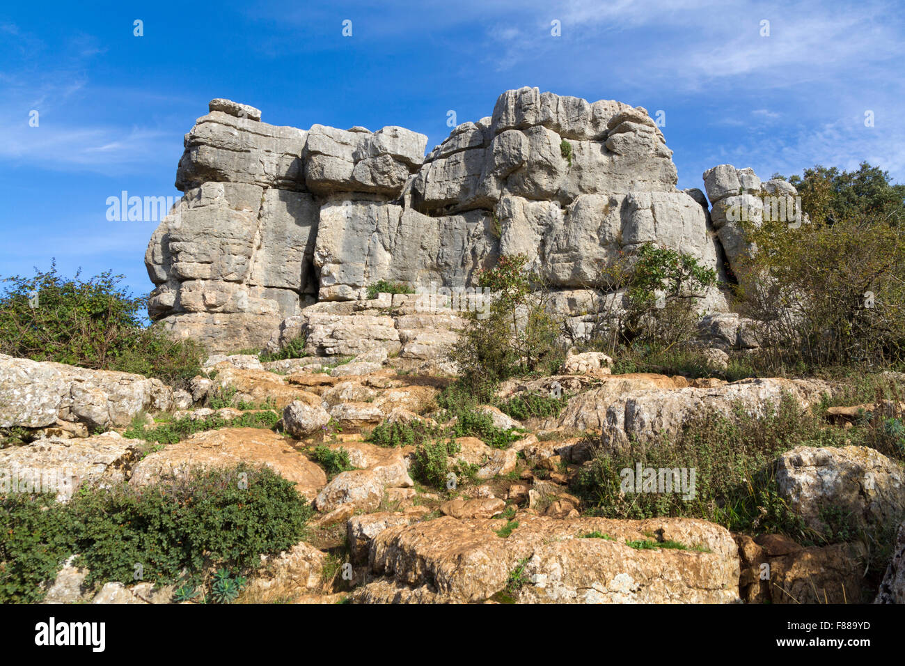 Limestone wind eroded rock outcrops in El Torcal Spain Stock Photo - Alamy