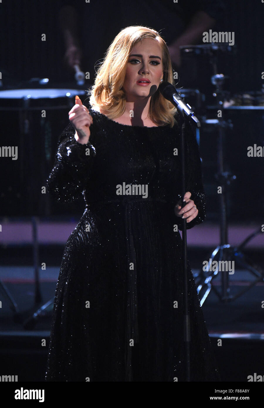 Huerth, Germany. 06th Dec, 2015. The singer Adele performs on stage ...